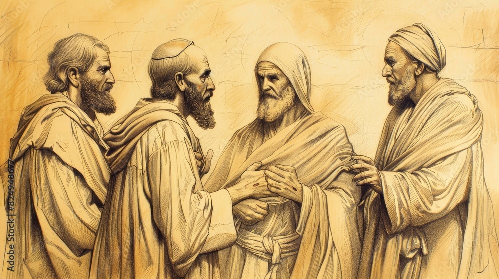 Jesus' Encounter with the Man with the Withered Hand, Biblical Illustration Highlighting Divine ...