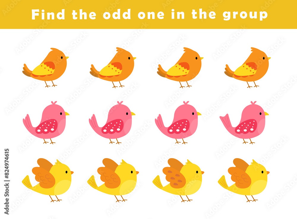 Find the odd one out for toddlers. Spot the difference for kids ...