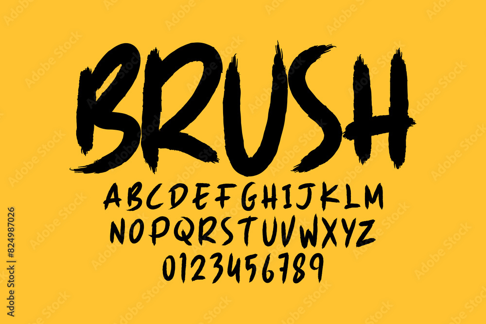 Grunge Horror Font. Hand Made Brush Typeface. Vector Stock Illustration ...