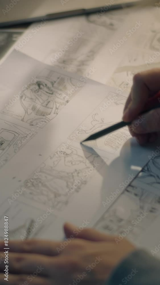 Animator creates sketches for the cartoon. Works on the storyboard ...