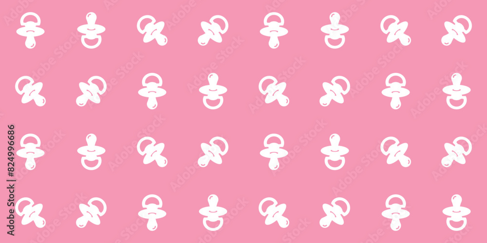 Seamless pattern with baby pacifier. Delicate background for packaging ...