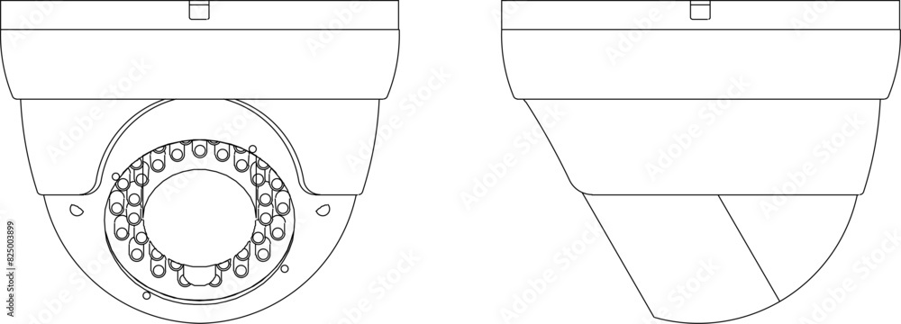 Vector illustration sketch of design of modern CCTV security equipment ...