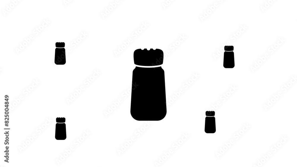 Zoom in and out animation the pepper shaker symbol. Large black symbol ...