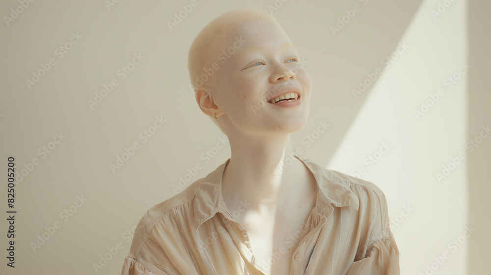 Foto de A cheerful African girl with albinism syndrome. Albinism ...