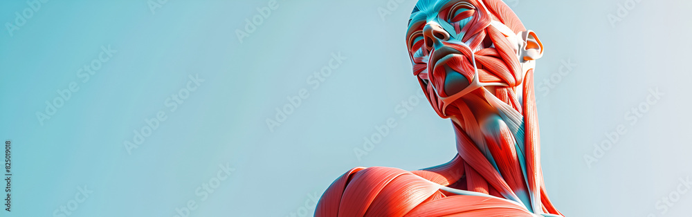 Human anatomy, skin muscles and face anatomy, skin and muscles Isolated ...