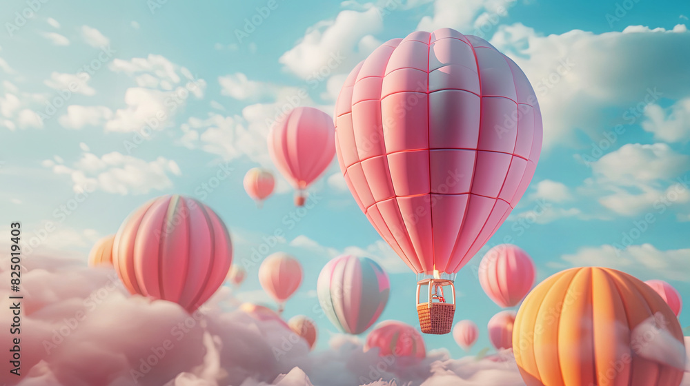 Generate a summer carnival from a balloons perspective in flat design ...