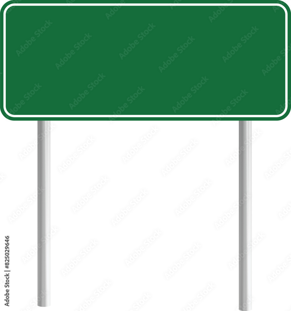 Road green traffic sign board. Blank board with place for text. Danger blank warning empty signs ...