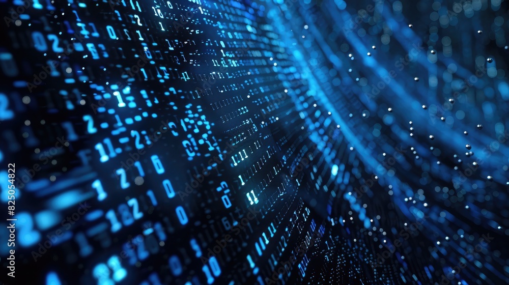 Digital Background Blue Matrix Binary Computer Code Hacker Concept