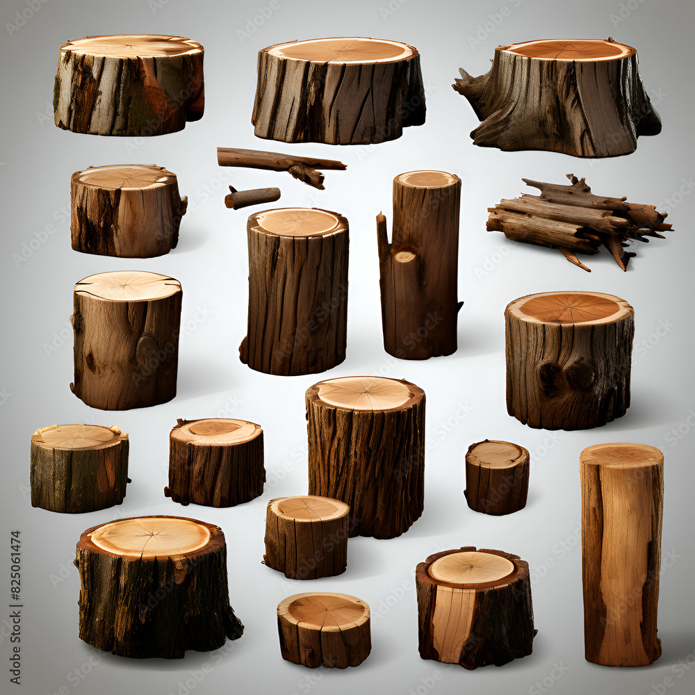 Wooden tree log trunk stump wood on transparent background cutout, PNG ...