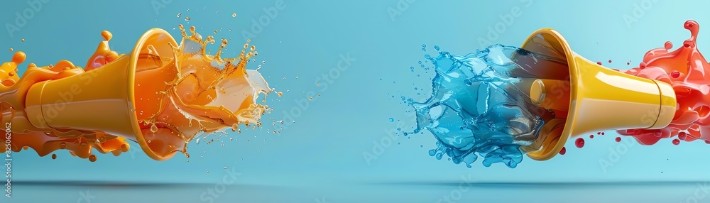 Marketing Campaign A 3D megaphone with both company logos, symbolizing ...