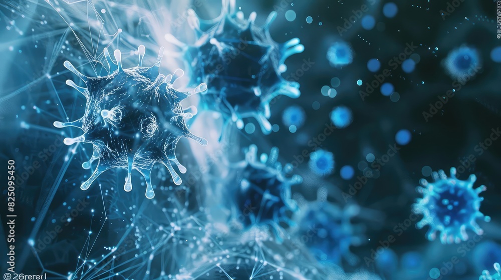 Influenza data transforming into a digital storm, Futuristic ...