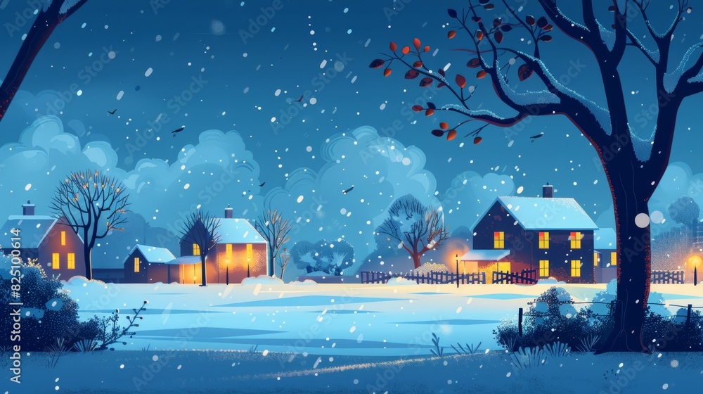 Blizzard flat design side view severe weather theme animation Vivid ...