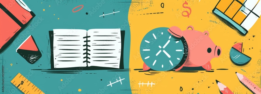 Deposit interest rates flat design top view investment returns theme ...