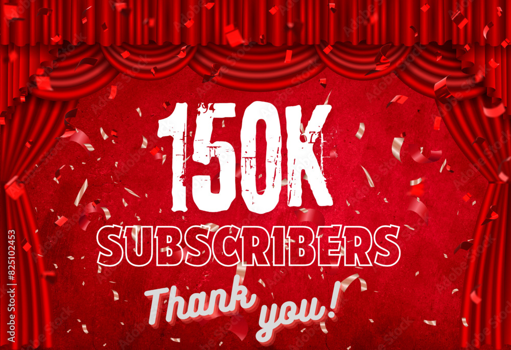 Colorful Vector Illustration of 150K Subscribers Celebration with ...