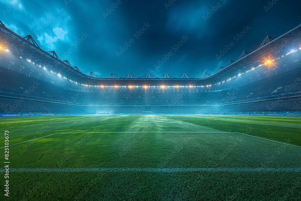 Big football stadium with many fans, soccer game arena, football ...