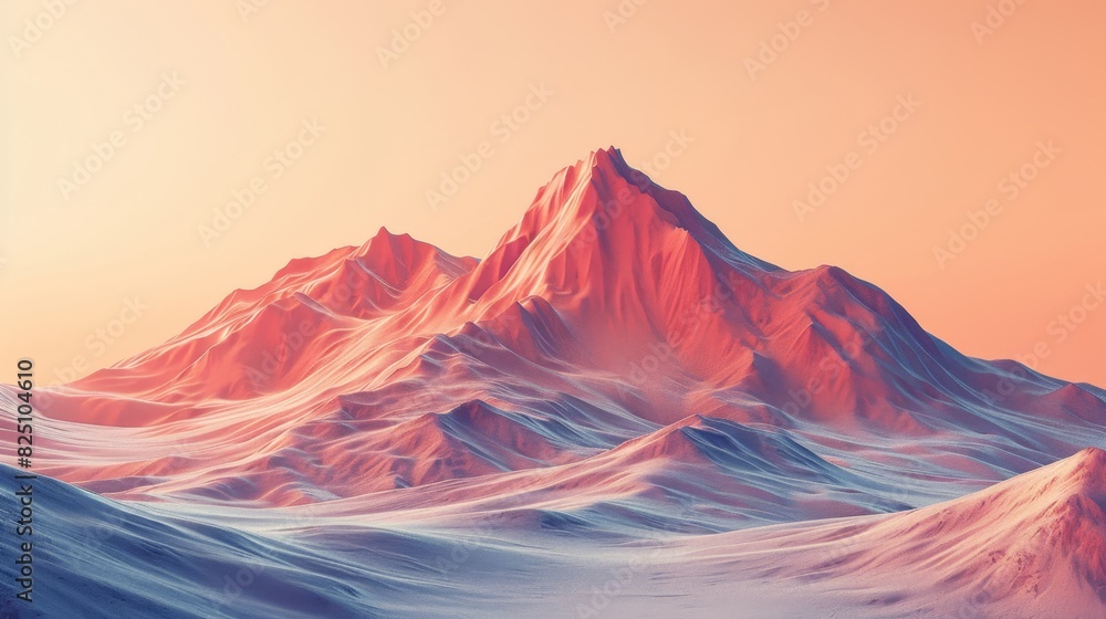 Butte flat design top view isolated hill theme 3D Complementary Color ...