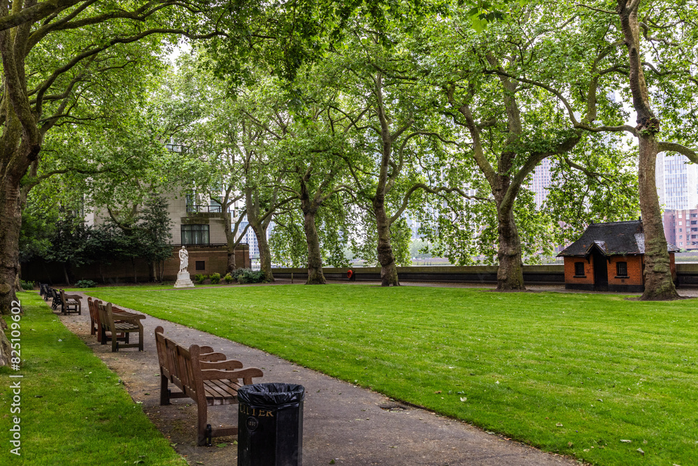 Pimlico Gardens is a small riverside park which is laid out with trees ...