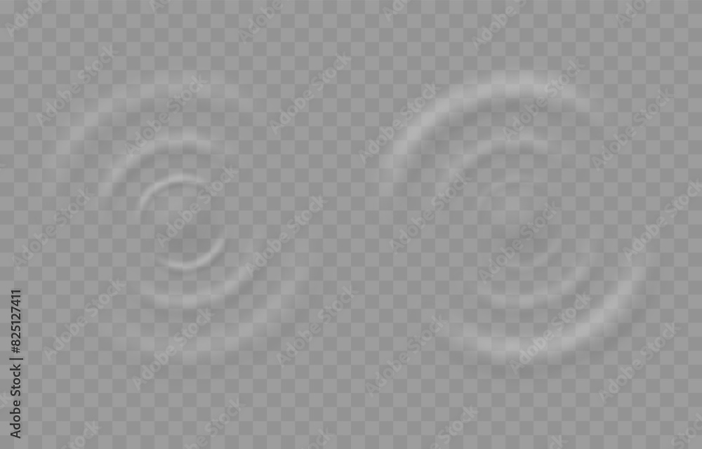 Vector wave circles on the water surface. Water ripples png. Water ...