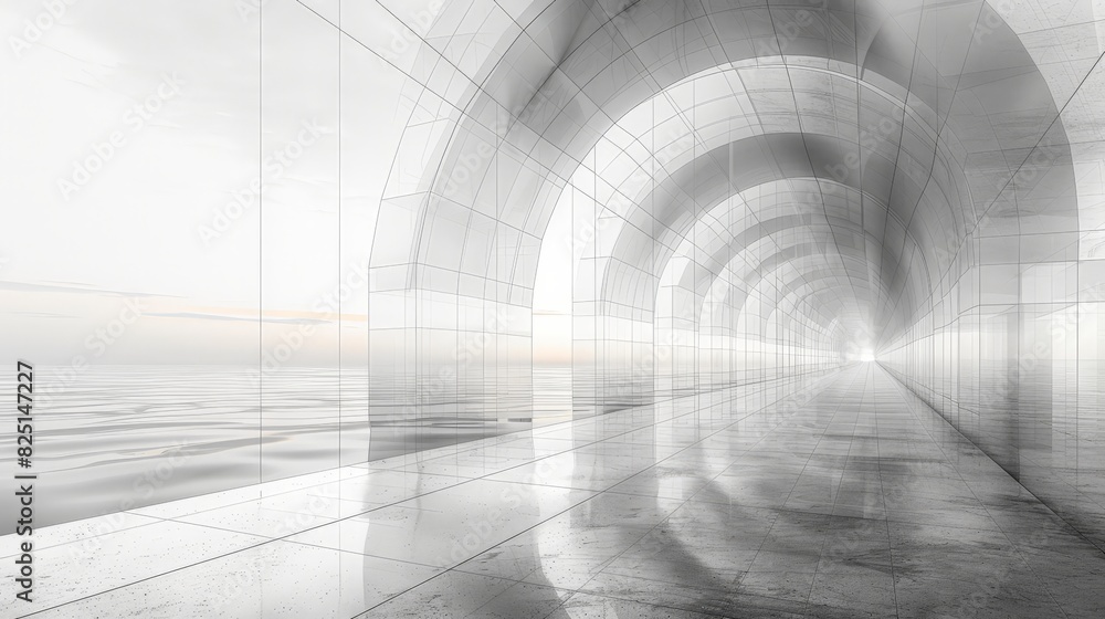 A linear horizon background with perspective drawing, showcasing ...
