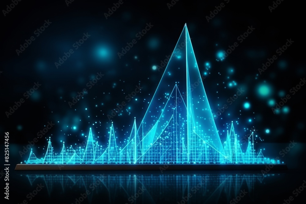 Futuristic arrow chart tech background with big data, business growth ...