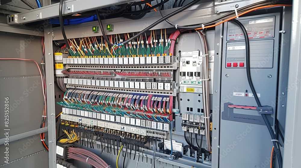 Installation of electrical devices, wires in distribution board ...