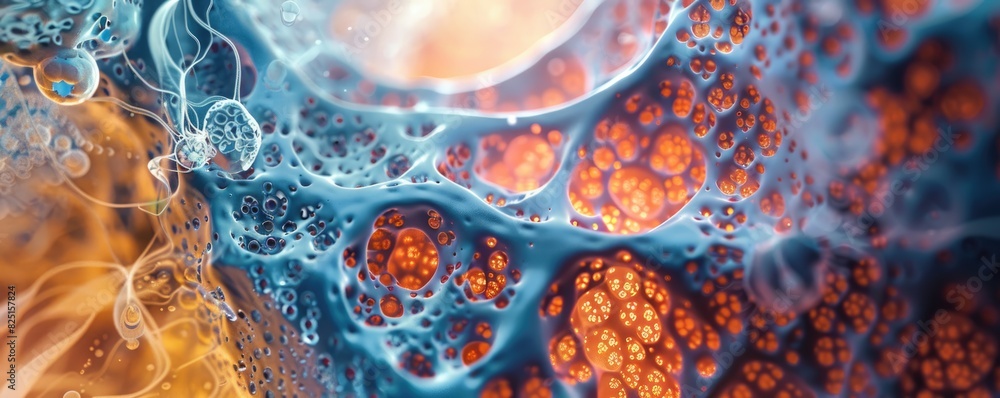 3D closeup of the intricate vestibular system, detailing inner ear ...