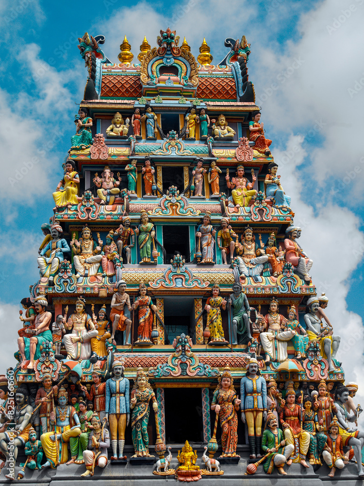 The gopuram at the Sri Mariamman Hindu Temple on South Bridge Road in ...