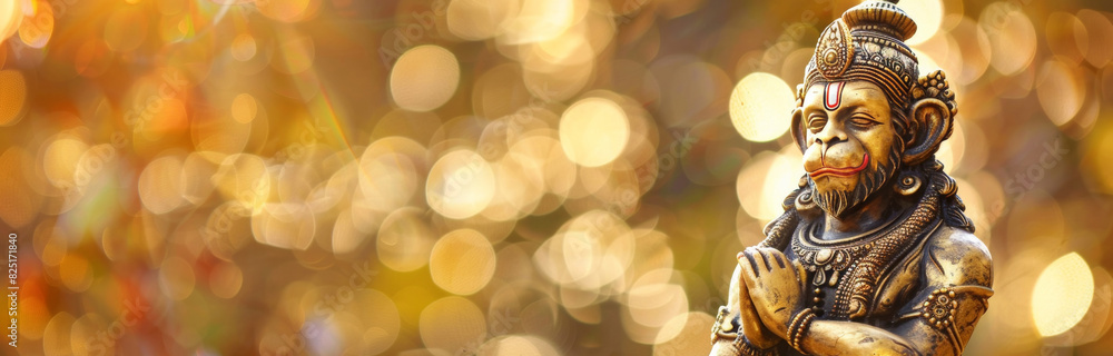 golden hanuman statue with bokeh background Stock Photo | Adobe Stock