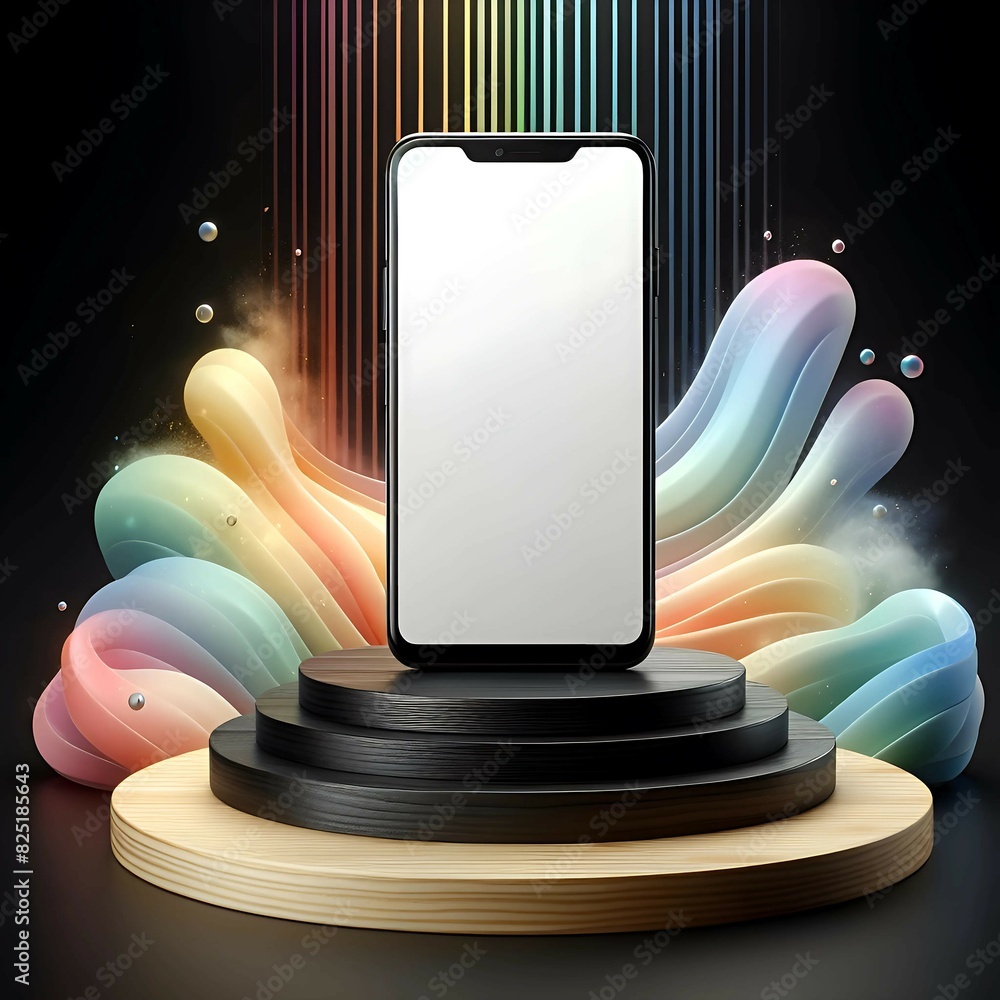 White realistic smartphone mockup .3d mobile phone with blank white ...