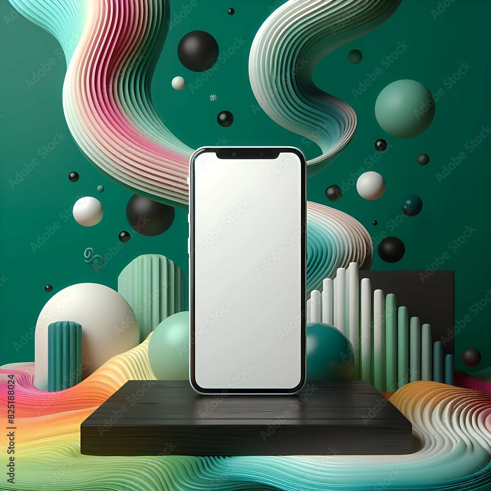 White realistic smartphone mockup .3d mobile phone with blank white ...