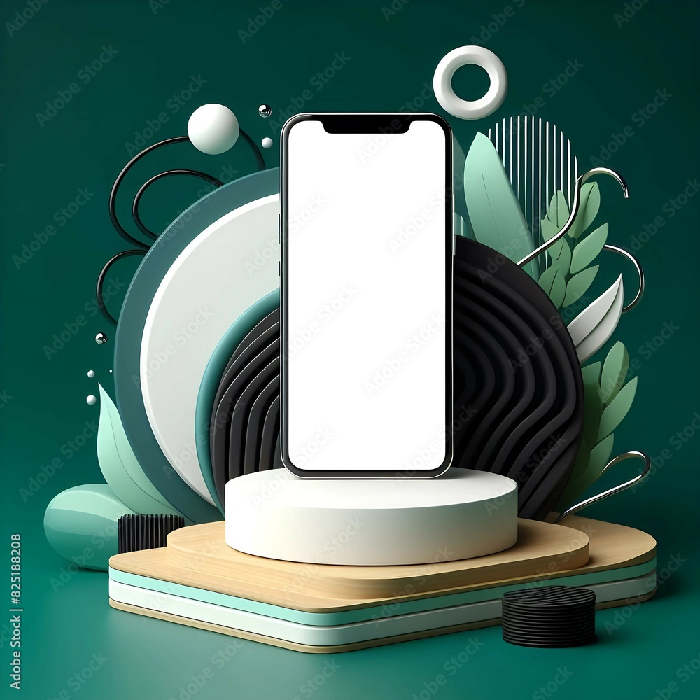 White realistic smartphone mockup .3d mobile phone with blank white ...