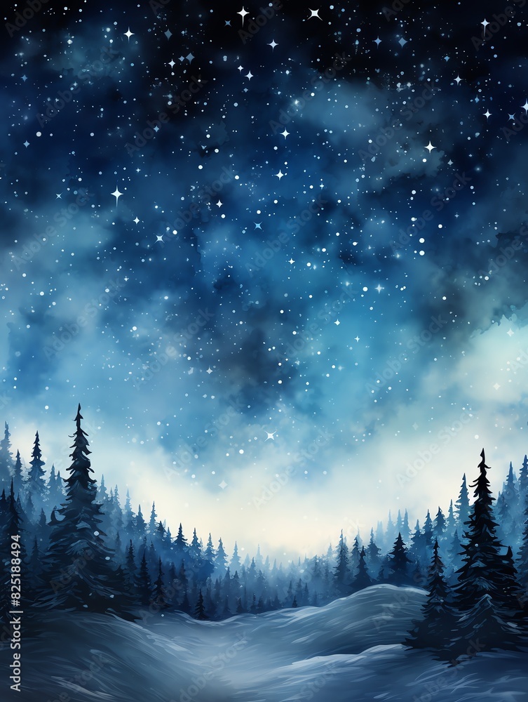 Winter Solstice Watercolor Border A border celebrating the winter ...