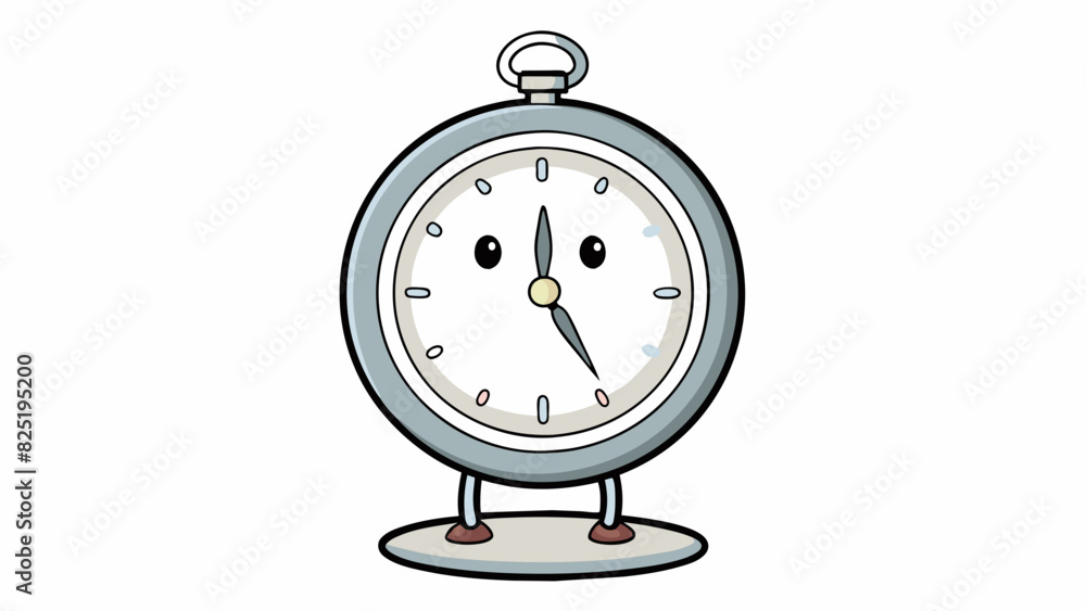A basic clock This circular object has a white face with black numbers ...