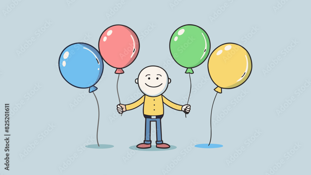 A person has three balloons in their hand all of different colors. They ...