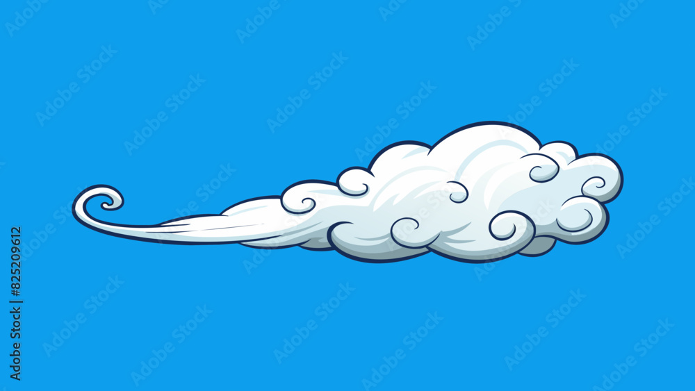 The delicate wispy edge of a cloud blending into the blue sky.. Cartoon ...