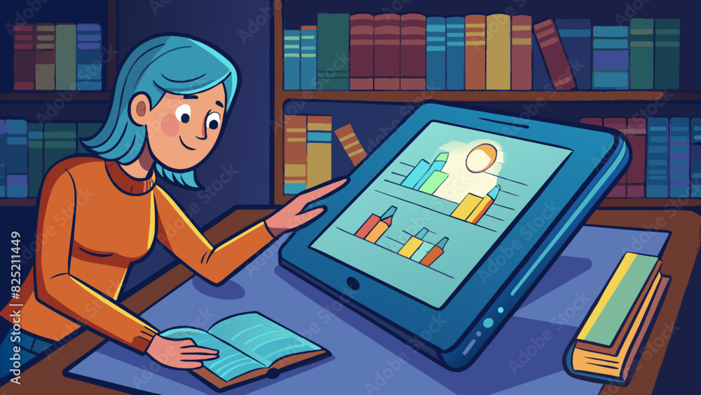 The tablet screen glowed in the dimly lit room as the woman swiped her ...