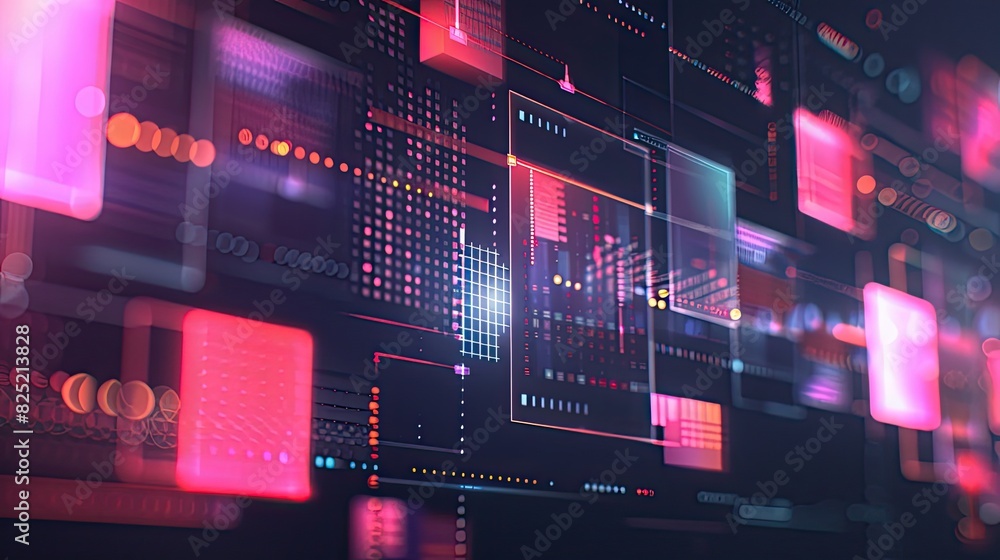 High-tech holographic background featuring glowing elements and ...