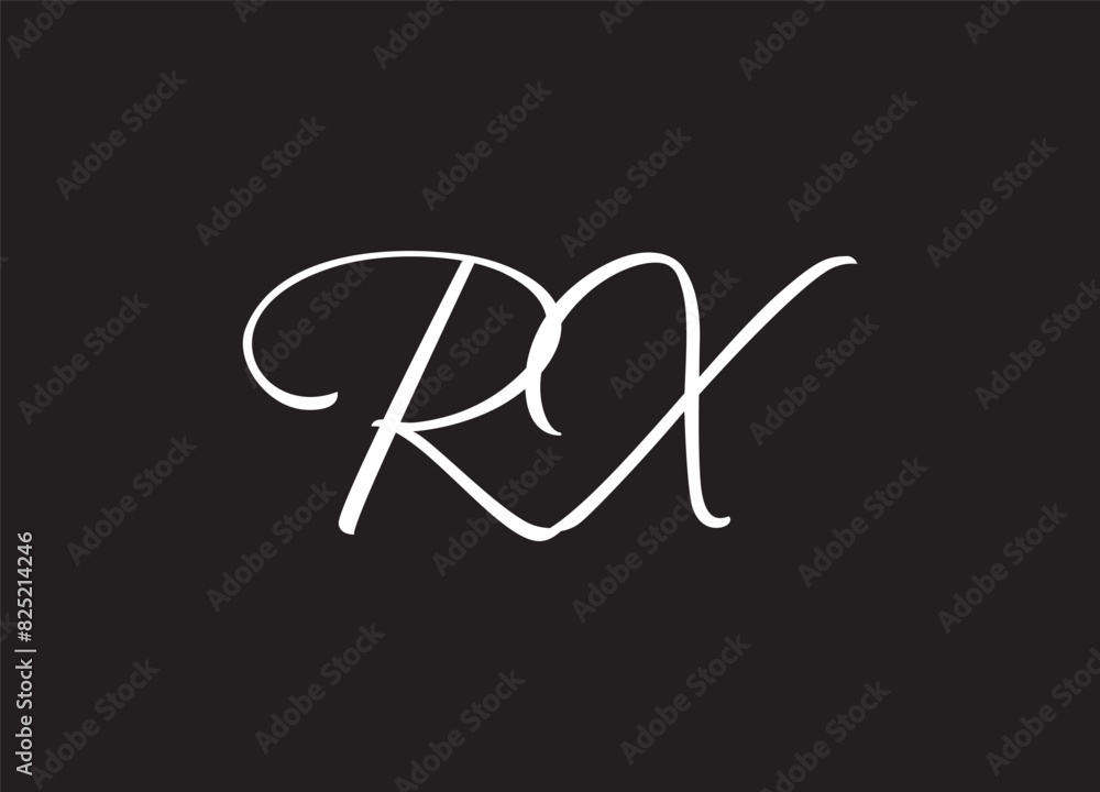RX Cursive Letter Initial Logo Design Template Vector Illustration ...