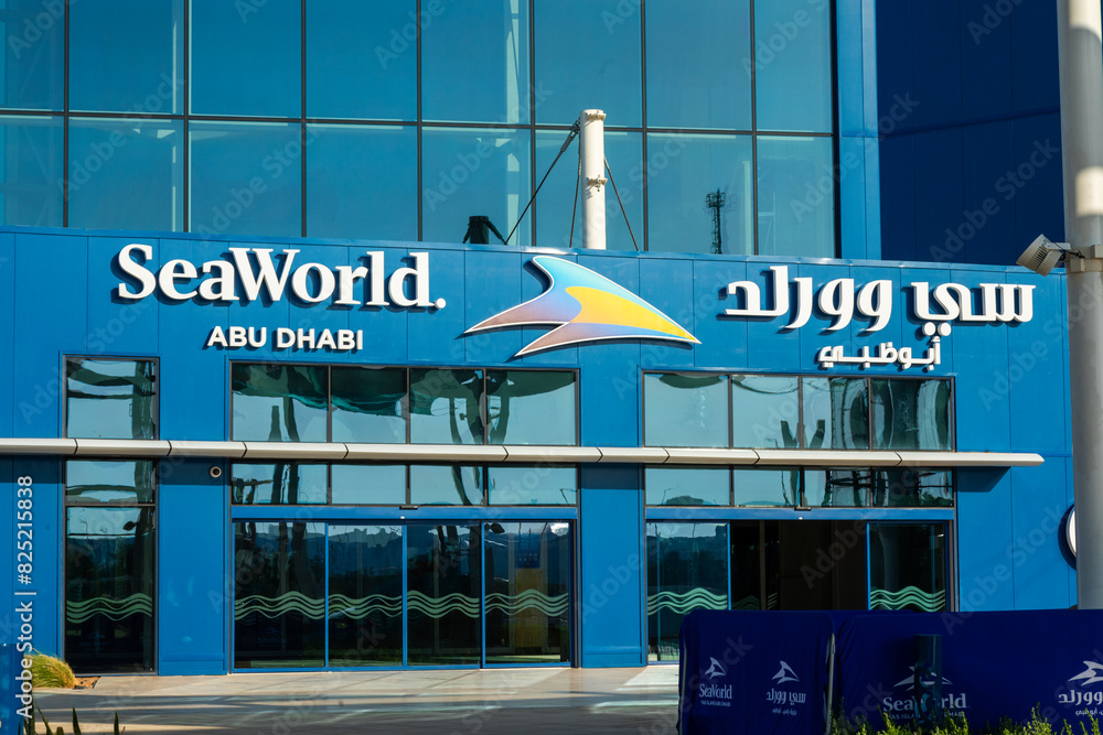 Abu Dhabi, UAE - April 24, 2024: Close-up view of the SeaWorld Abu ...
