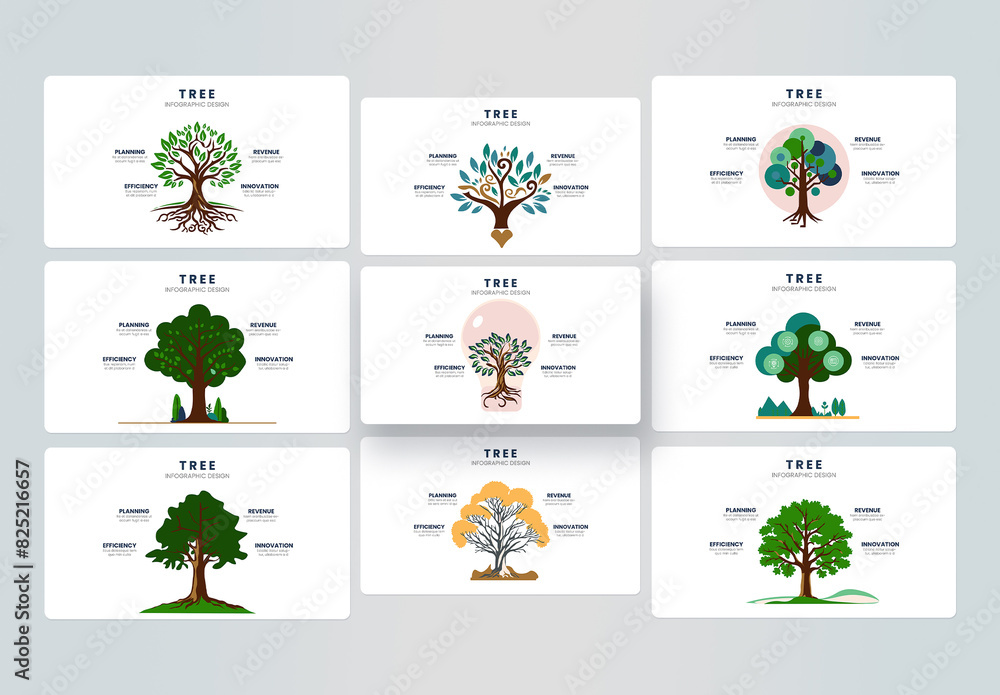 Tree Infographic Presentation Layout Stock Template | Adobe Stock