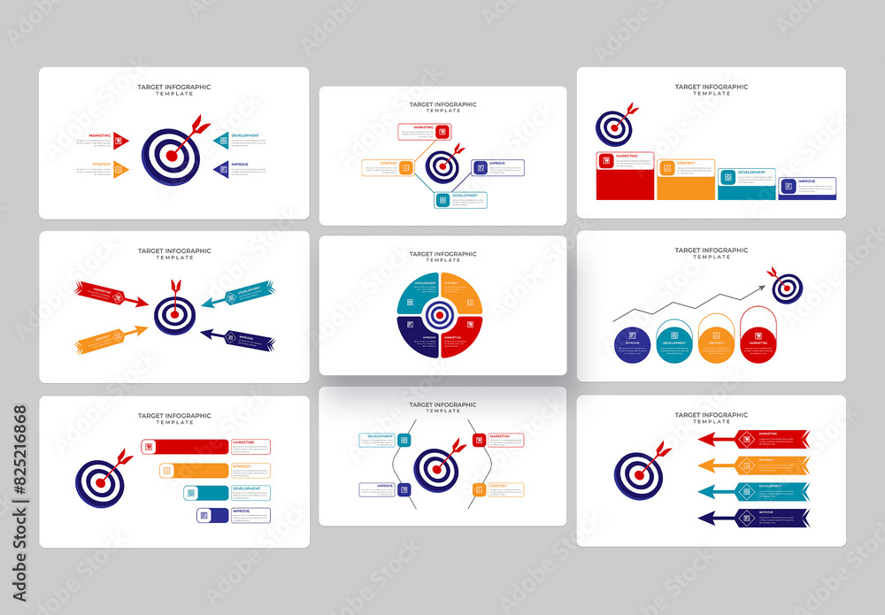 Target Infographic Presentation Layout Stock Template | Adobe Stock