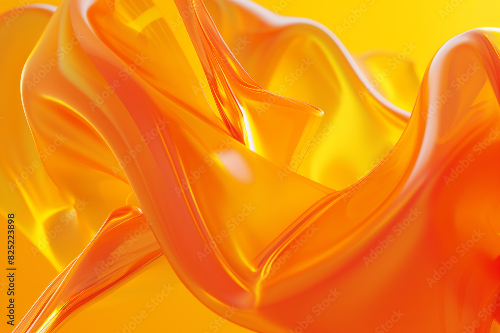 satin background, Dynamic 3D Shapes in Yellow and Orange Creating an ...