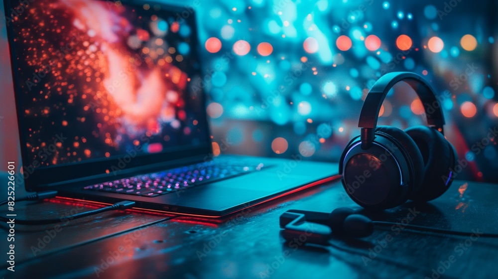 laptop wavered particles abstract ultra hd background of laptop ...