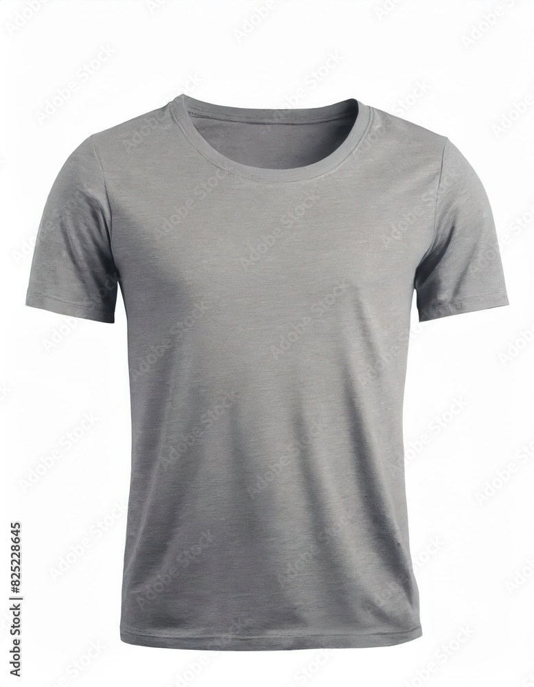 grey t shirt front and back view, isolated on white background. Ready ...