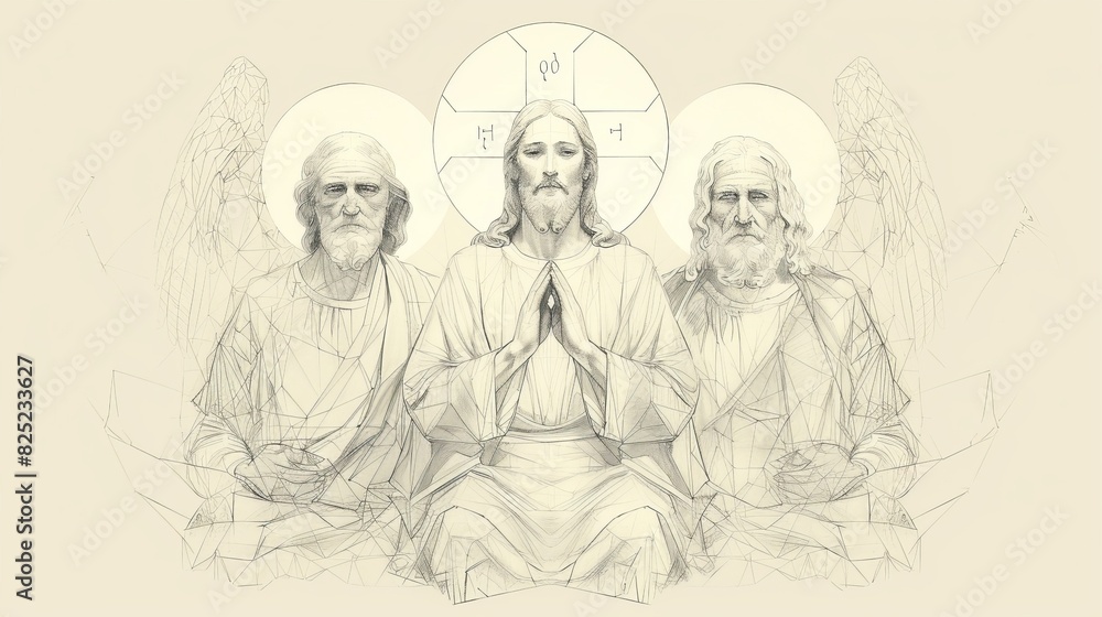 A Symbolic Representation of the Trinity with Jesus, God the Father ...
