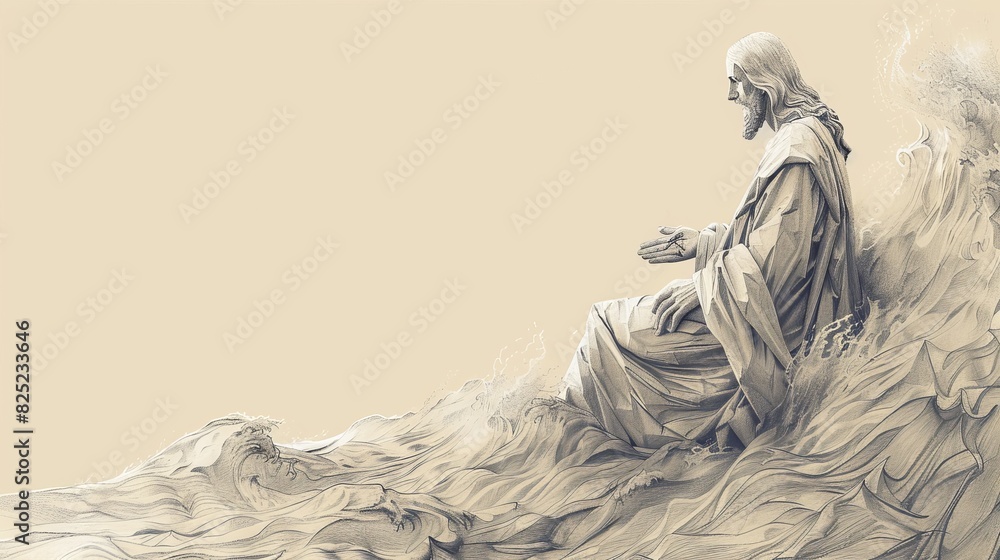 Jesus Calming a Stormy Sea, Demonstrating His Power and Authority Over ...