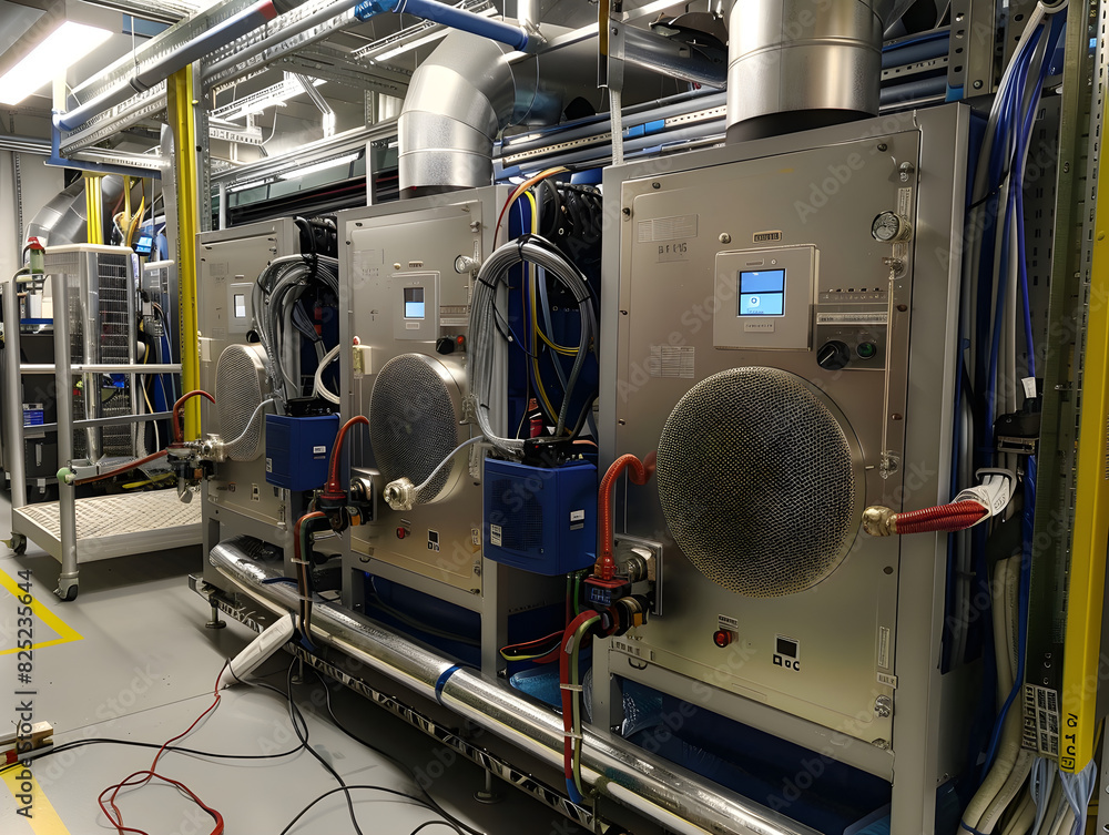 Efficient Industrial Data Center Interior with Organized Server Racks ...