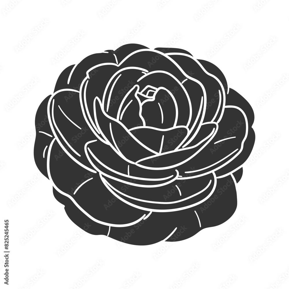 Camelia Icon Silhouette Illustration. Flower Vector Graphic Pictogram ...