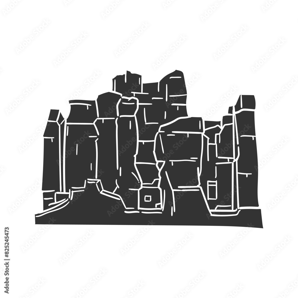 Casa Grande Arizona Icon Silhouette Illustration. State Monuments ...
