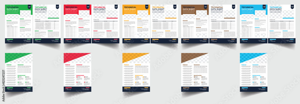 Technical Data Sheet layout template. Product Catalogue & modern a4 ...